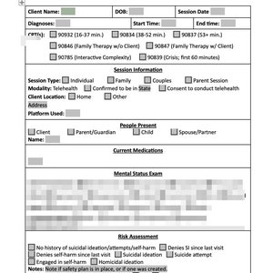 PACKAGE Therapy Progress Note Template (telehealth and in Person) - Etsy