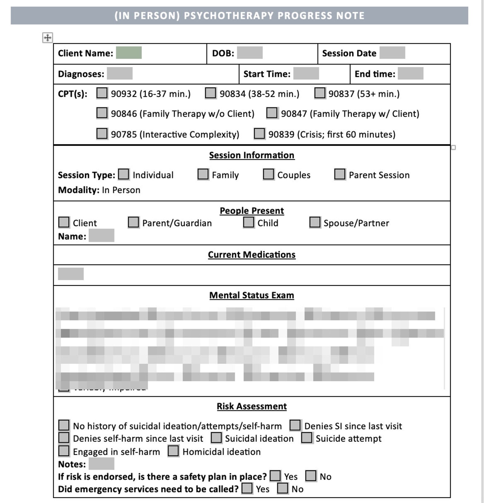PACKAGE Therapy Progress Note Template (telehealth and in Person) - Etsy