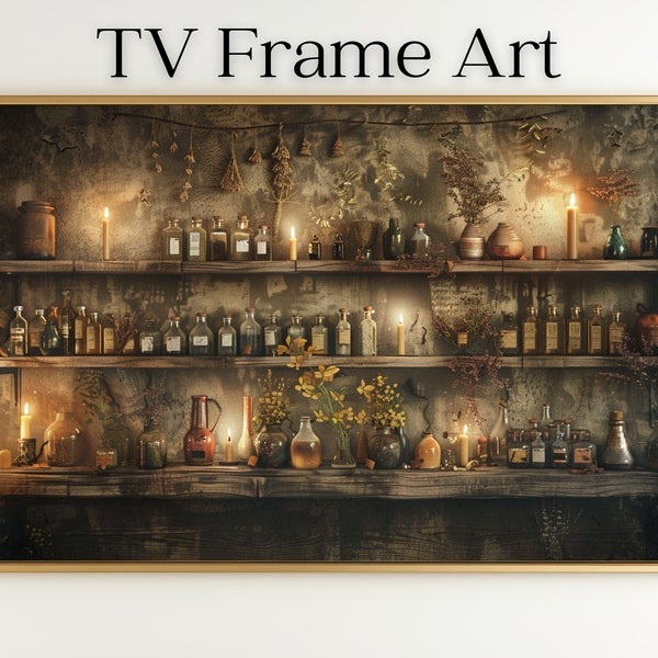 Vintage Witches' Apothecary Digital TV Frame Art Mystic Wall Decor ...