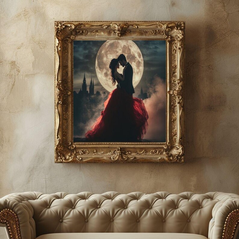 Enchanted Dark Romance Under the Moonlight, Dark Romance Painting ...