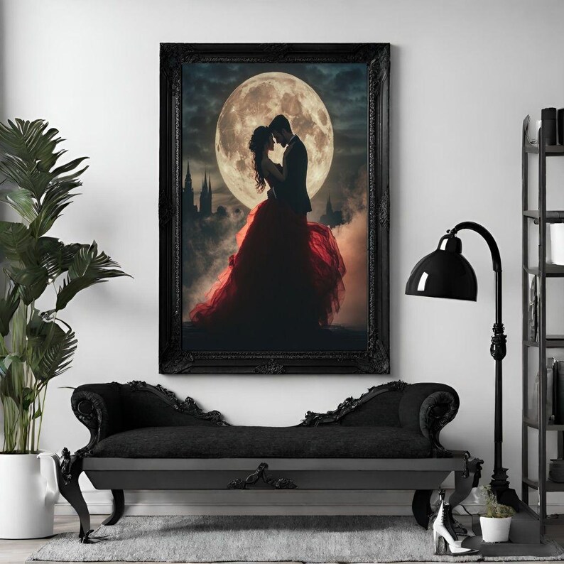 Enchanted Dark Romance Under the Moonlight, Dark Romance Painting ...