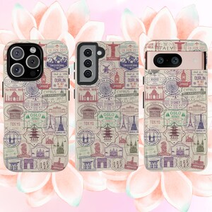 Vintage Collage Passport Stamp Phone Case Scrapbook Effect, for Iphone ...