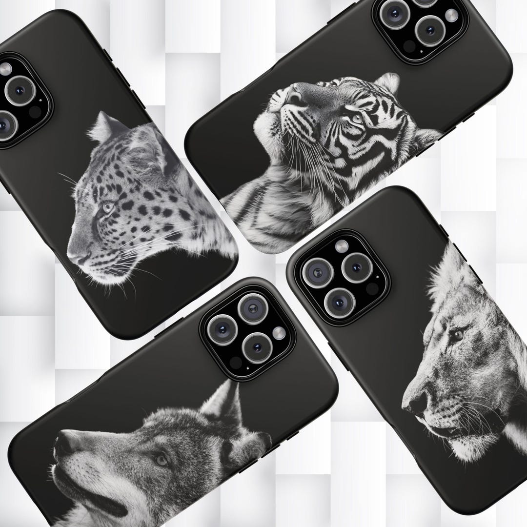 Lion Wolf Leopard and Tiger Phone Case for Iphone, Samsung Galaxy S ...