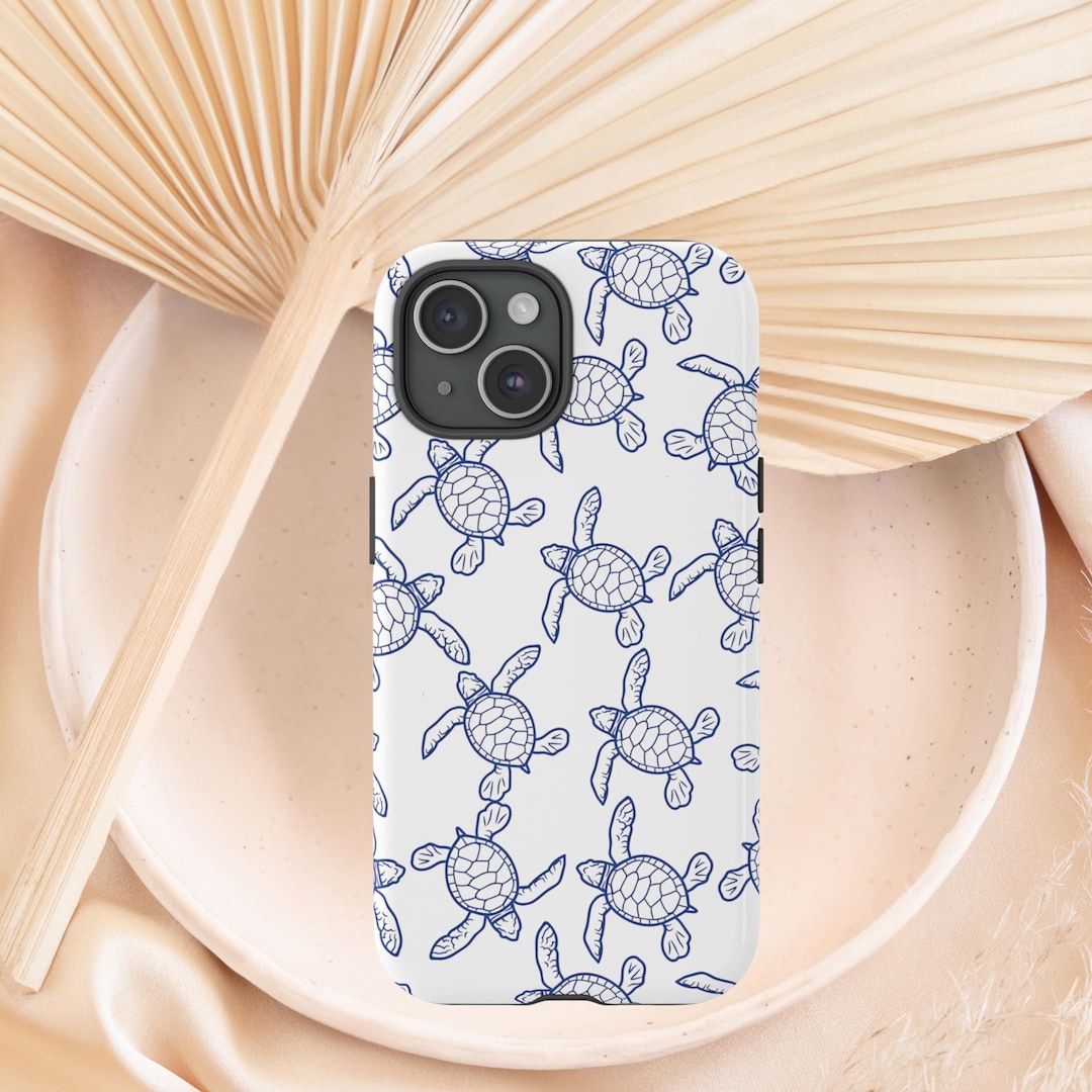 Blue Sea Turtle Line Art Phone Case for Iphone, Samsung Galaxy, and ...