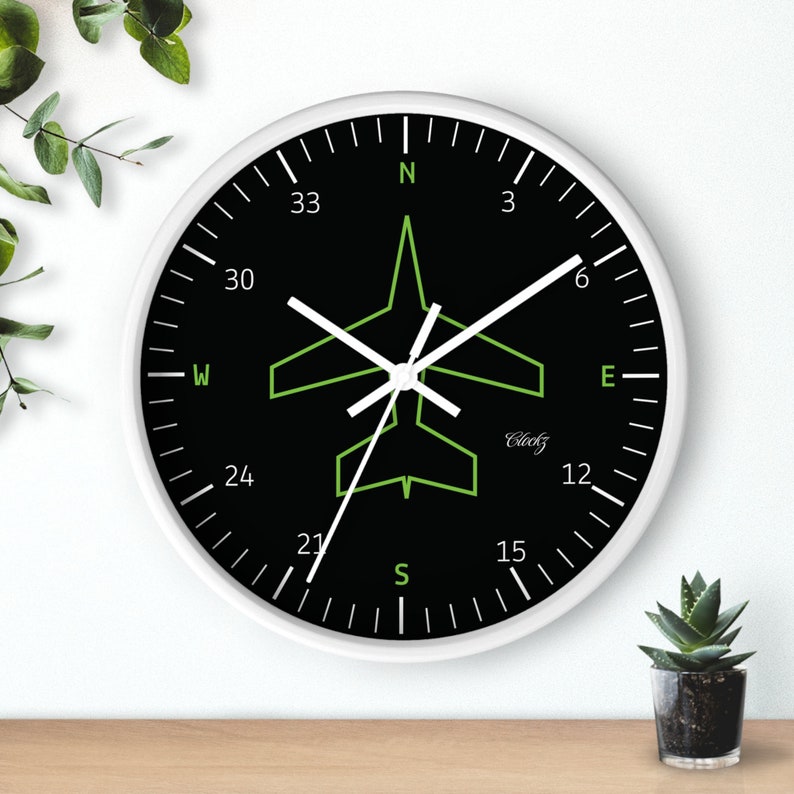 Aviation Wall Clock Art Compass Indicator Aero Design Wall Clock for ...