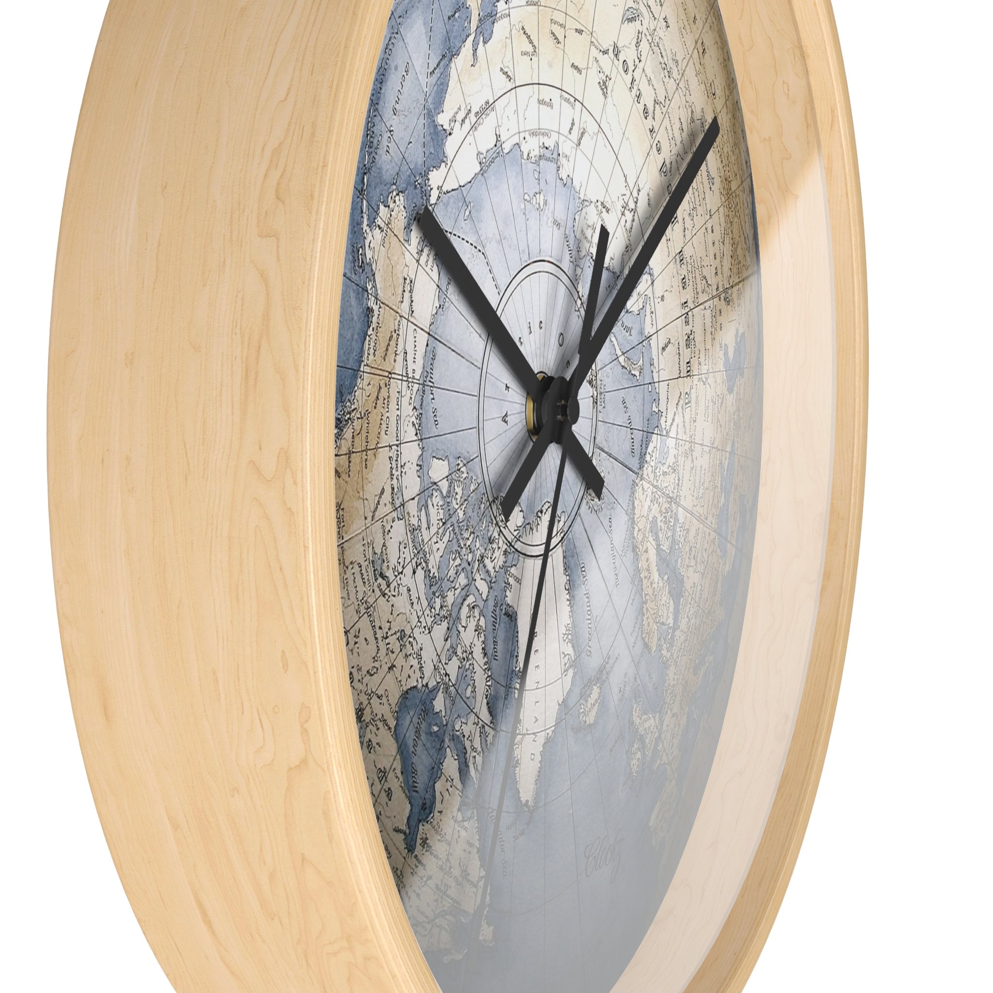 Planet Wall Clock Art Earth Map Design Wall Clock for Home Decoration ...