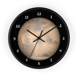 Planet Wall Clock Art Mars Design Wall Clock for Home Decoration and ...