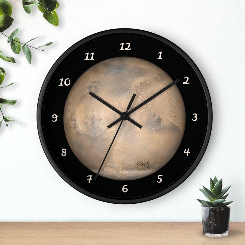 Planet Wall Clock Art Mars Design Wall Clock for Home Decoration and ...