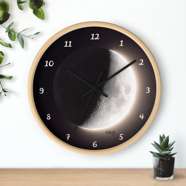 Planet Wall Clock Art Moon Design Wall Clock for Home Decoration and ...