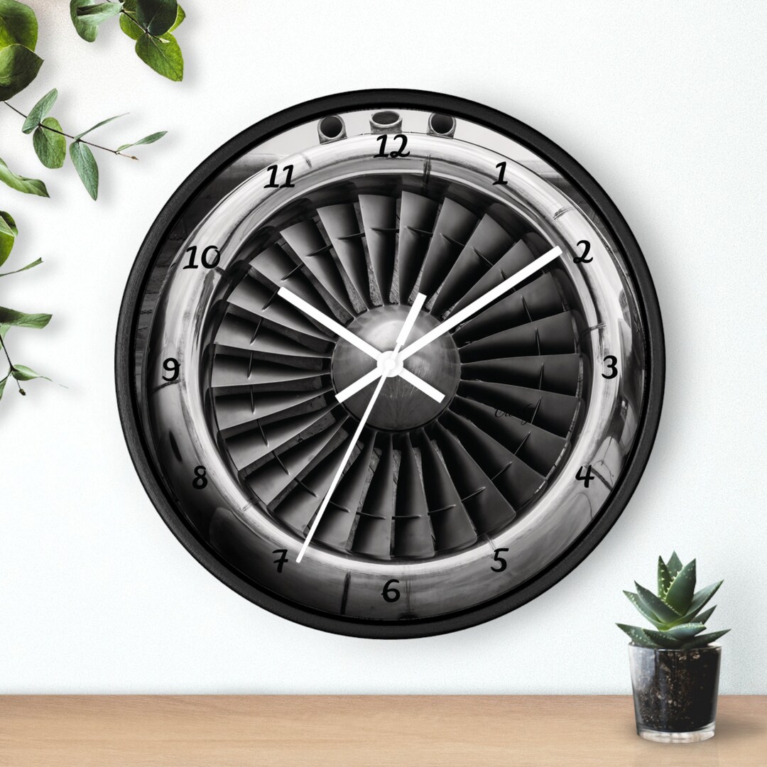 Aviation Wall Clock Art Engine Turbine Aero Design Wall Clock for ...