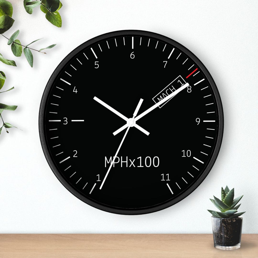 Aviation Wall Clock Art Mach Indicator Aero Design Wall Clock for ...