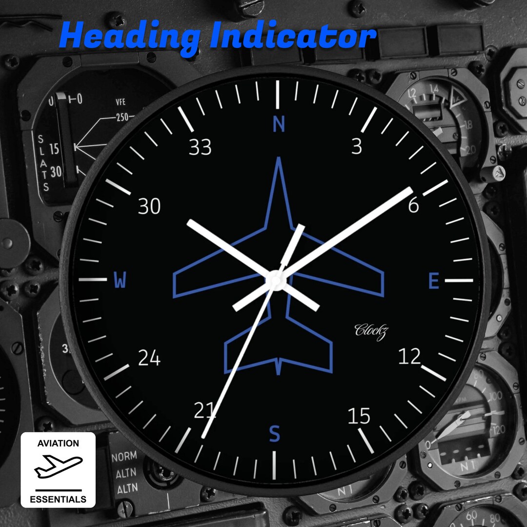 Compass Indicator Wall Clock | Unique Aviation Decor | Perfect Gift for ...