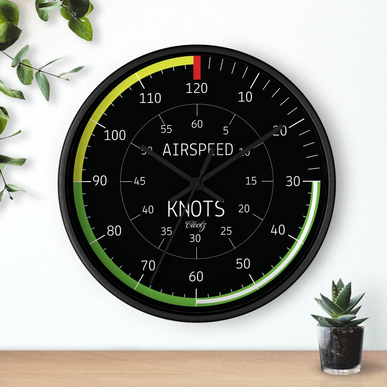 Airspeed Indicator Wall Clock - Pilot Gift | Aviation Decor | Custom ...