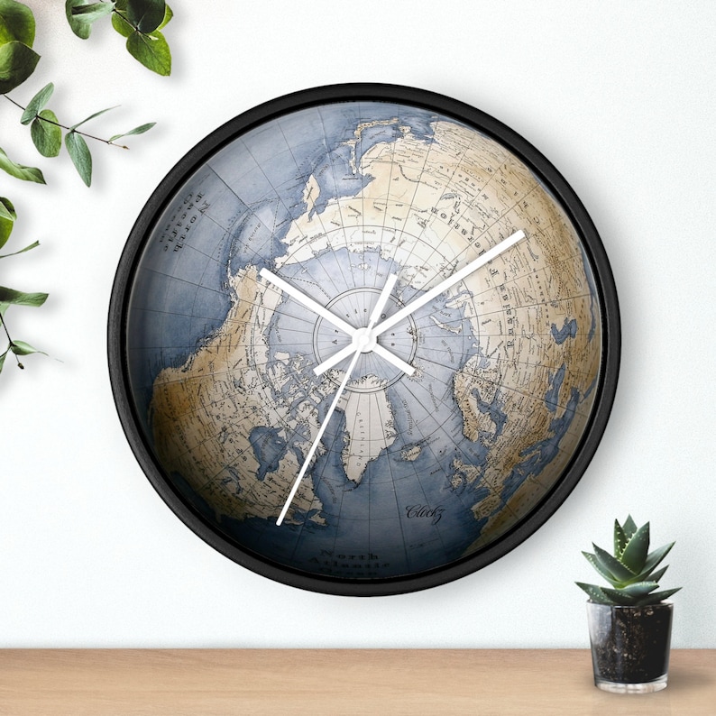 Planet Wall Clock Art Earth Map Design Wall Clock for Home Decoration ...