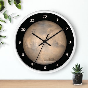 Planet Wall Clock Art Mars Design Wall Clock for Home Decoration and ...