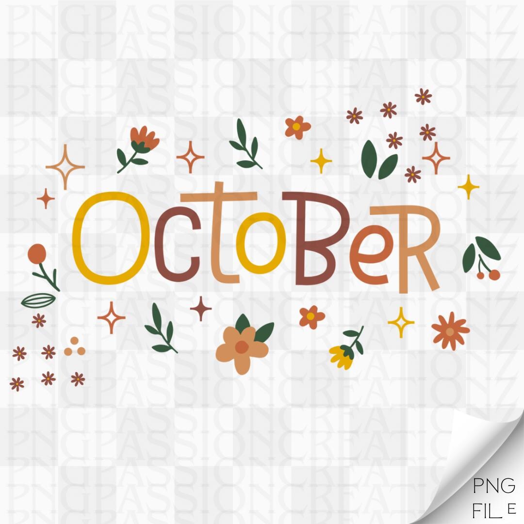 October Month Calendar PNG | Fall Leaves | Teacher Classroom Decor ...