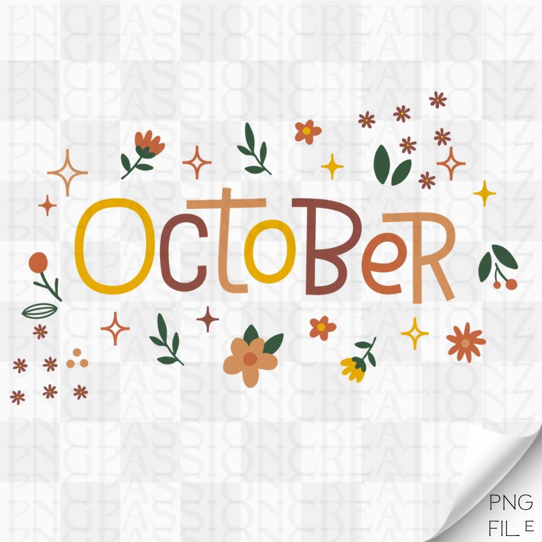 October Month Calendar PNG | Fall Leaves | Teacher Classroom Decor ...