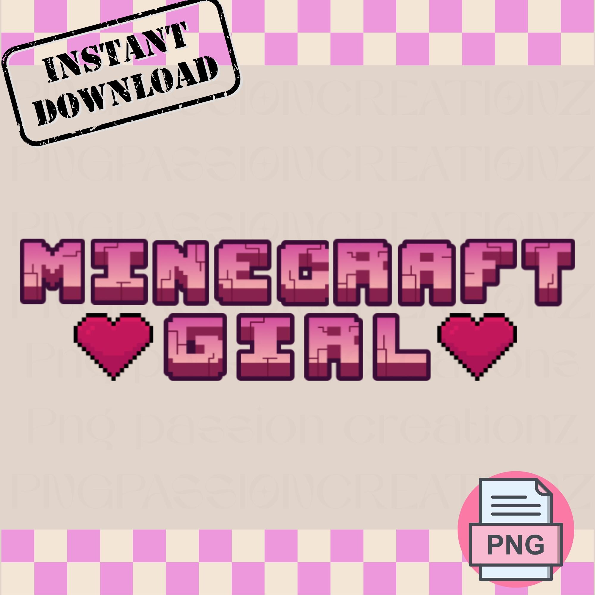 Pink Minecraft Girl Pixel PNG - Digital Download - Perfect for Any ...