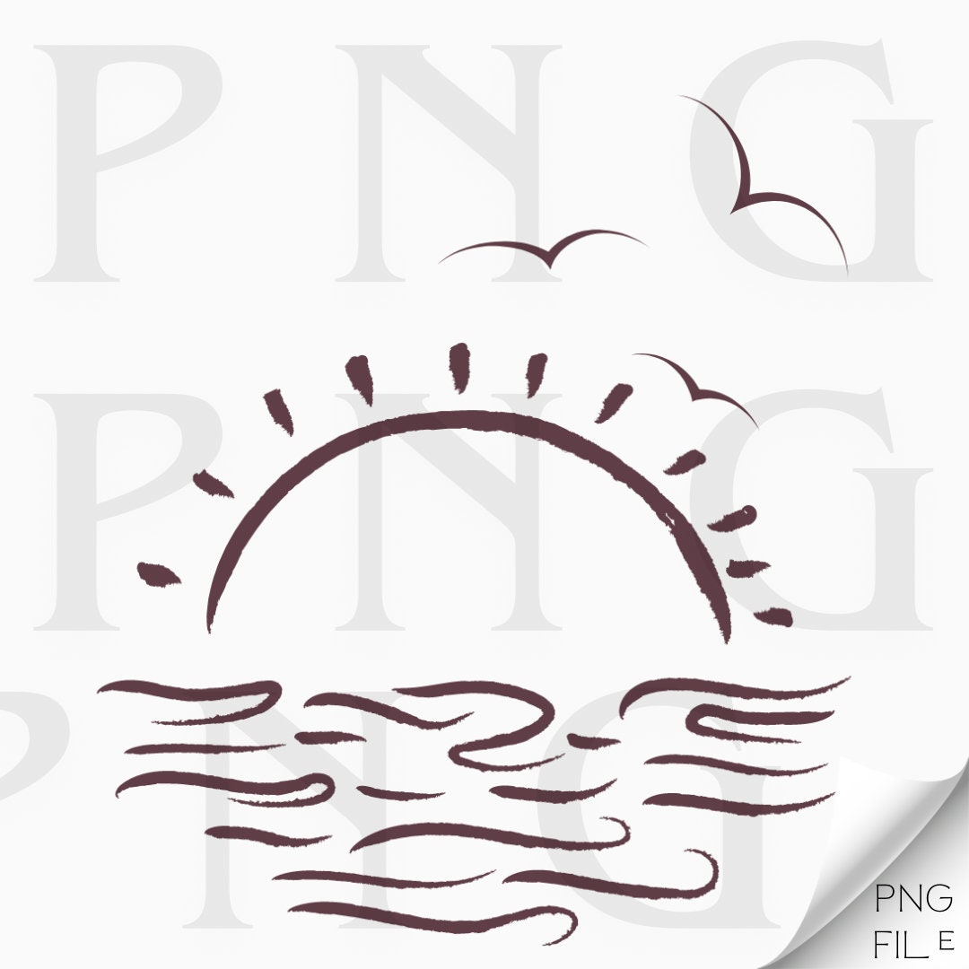Sunset Waves PNG Digital Download Printable - Etsy