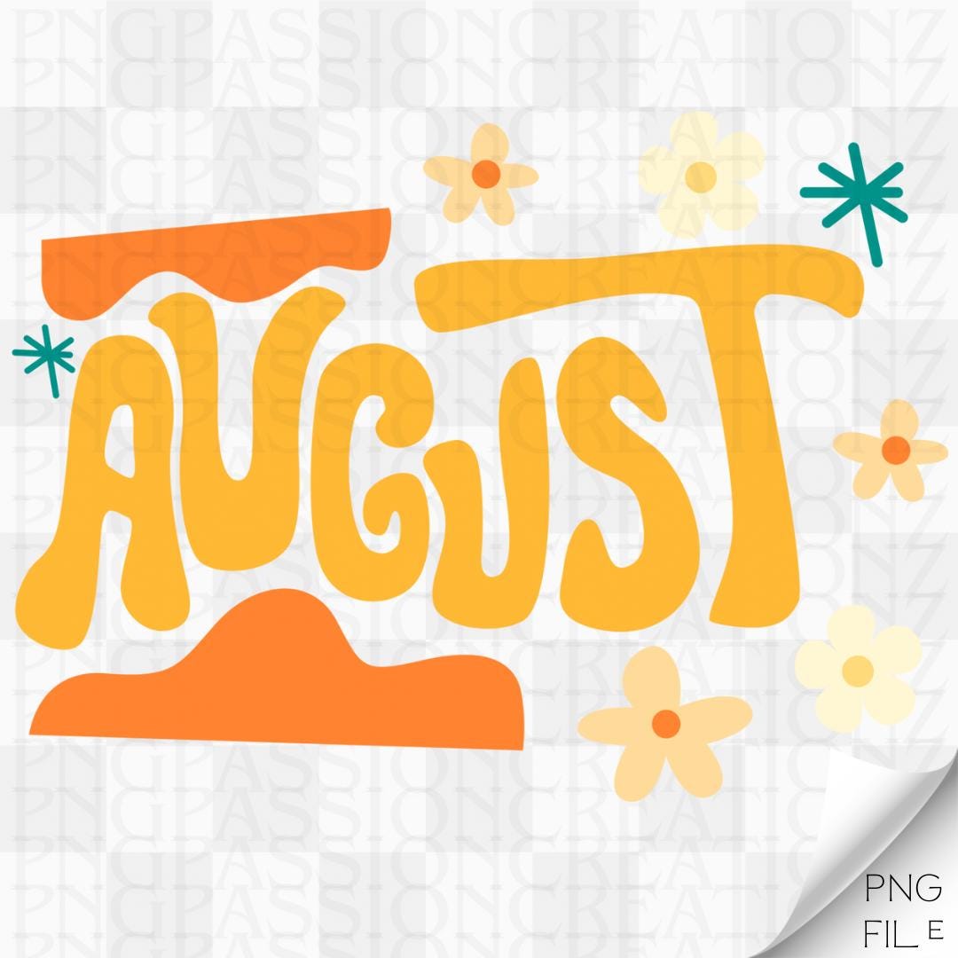 August Month PNG | Digital Download | Cricut | Cute Girly PNG | Print ...