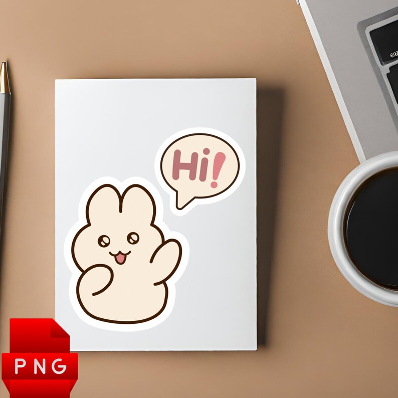 Cute Kawaii Hi PNG Digital Download Printable - Etsy