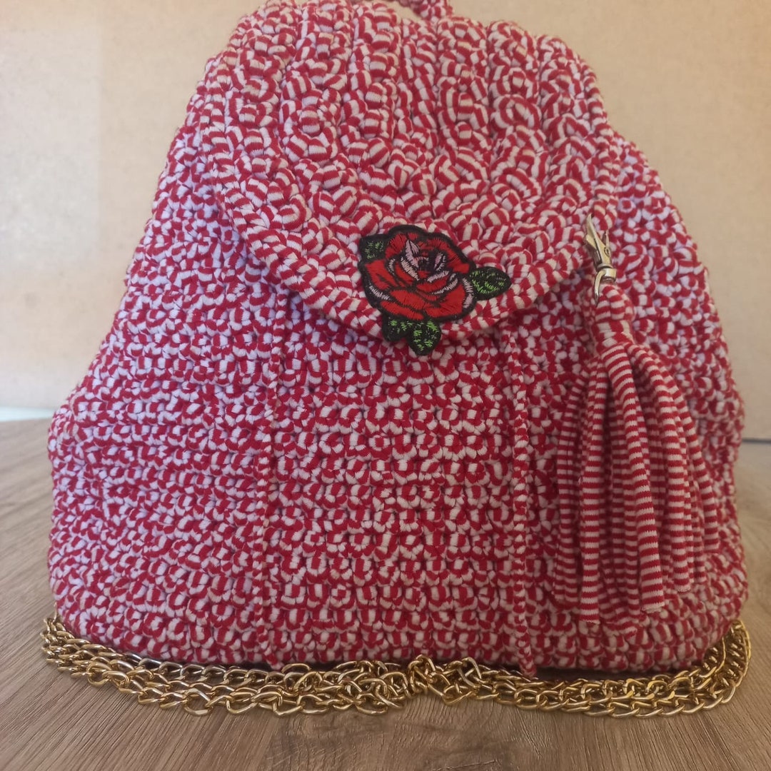 Hand-woven Backpack/crochet Fashion Accessories/crochet Shoulder Bag ...