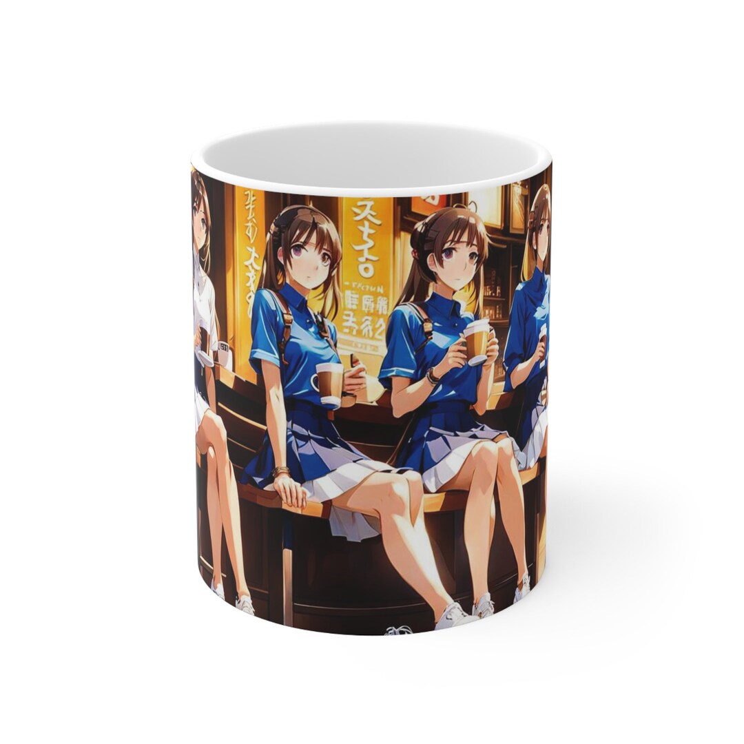 Anime Design Ceramic Mug 11oz, Custom Ceramic Mug, 11-ounce Ceramic Mug ...