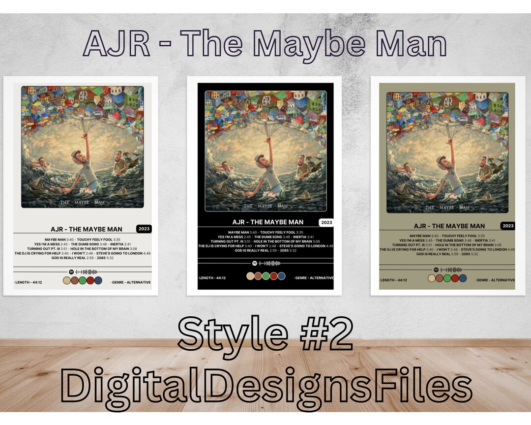 AJR Poster the Maybe Man Album Cover Art Music Gift Idea Colorful Music ...