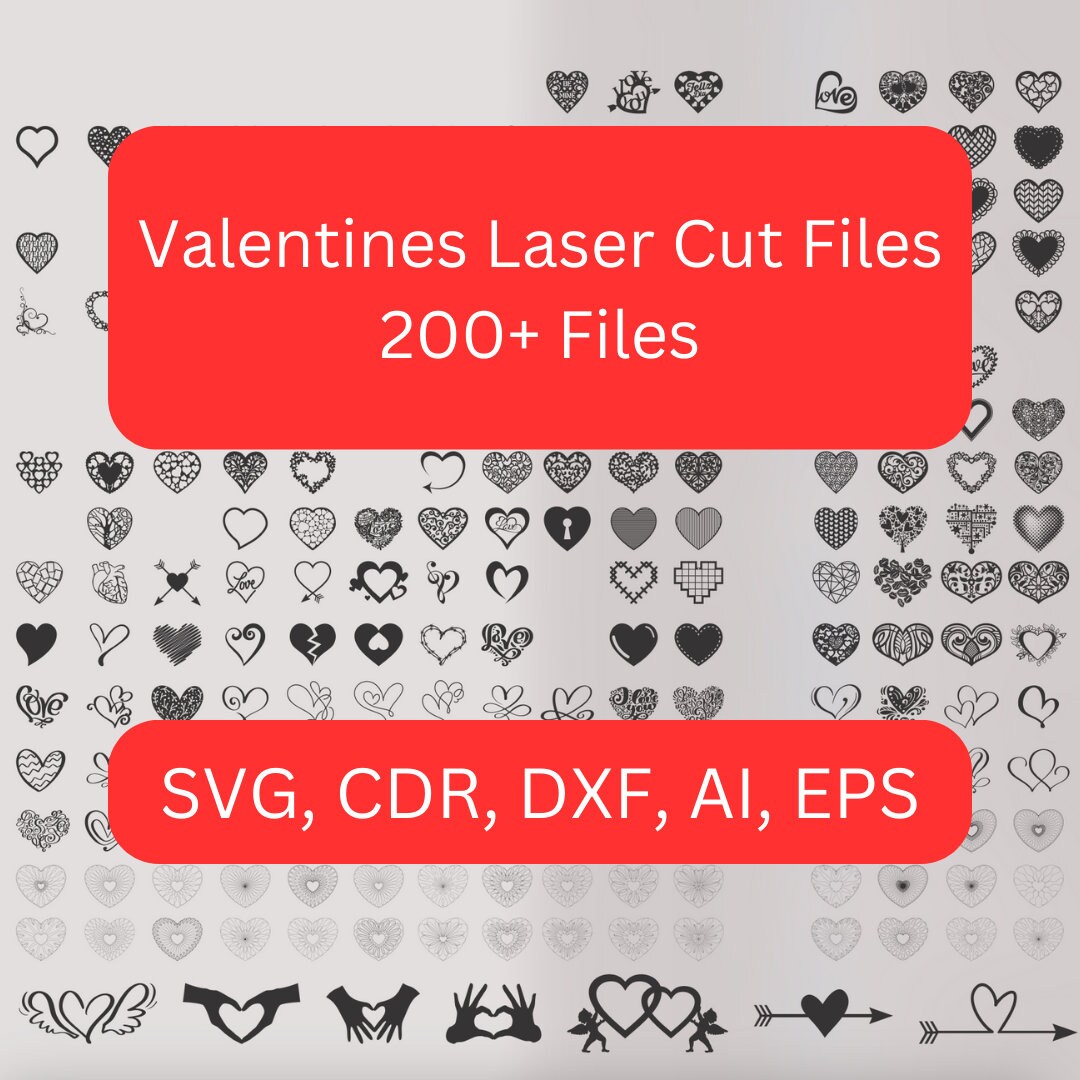 Over 1,000 Valentines Themed Laser Cut Files, Laser Engraving, CNC ...
