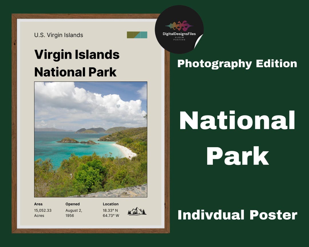 Virgin Islands National Park US Digital Download Vintage Adventure Wall ...