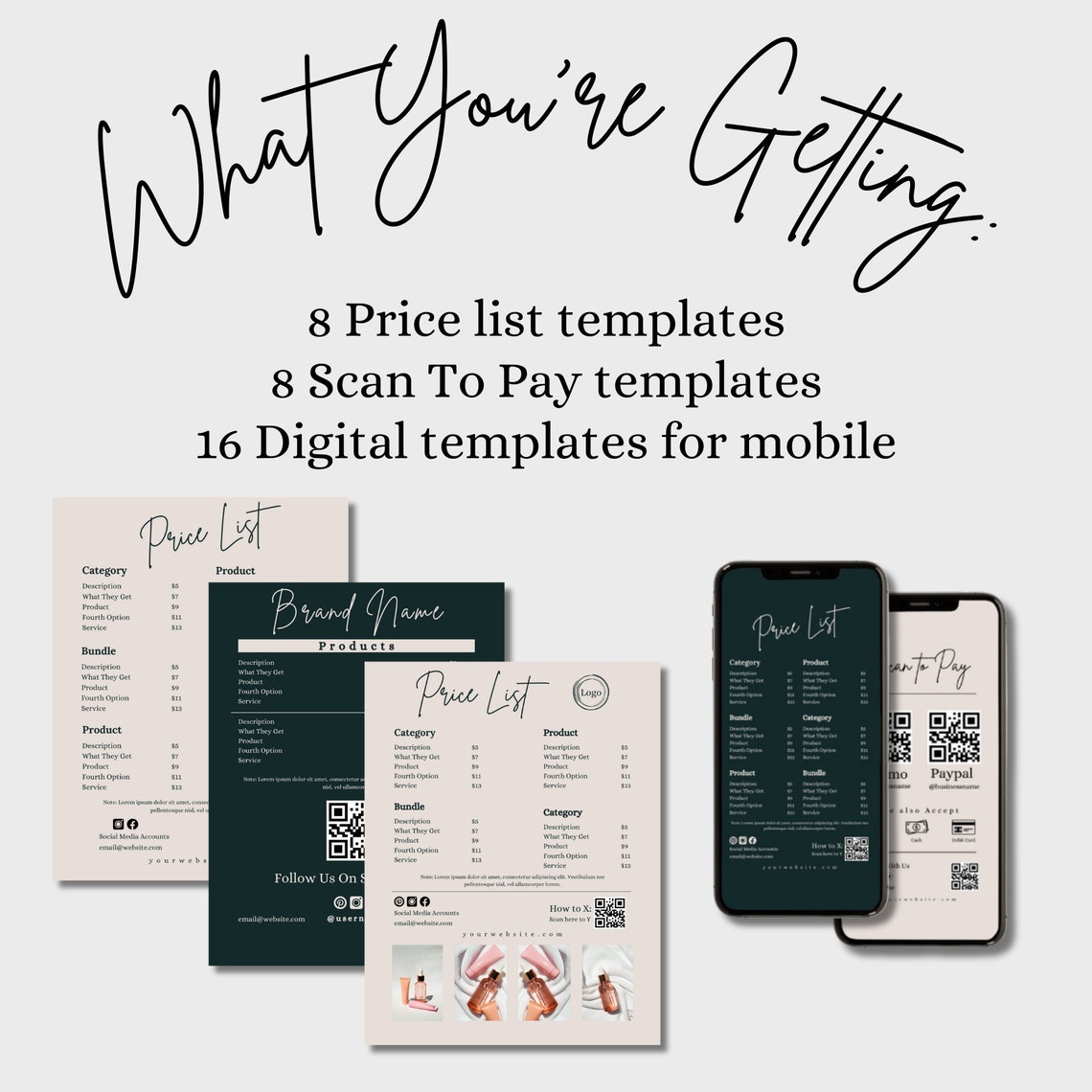 Editable Price List Template, Stylist Price List, Nail Makeup Hair ...
