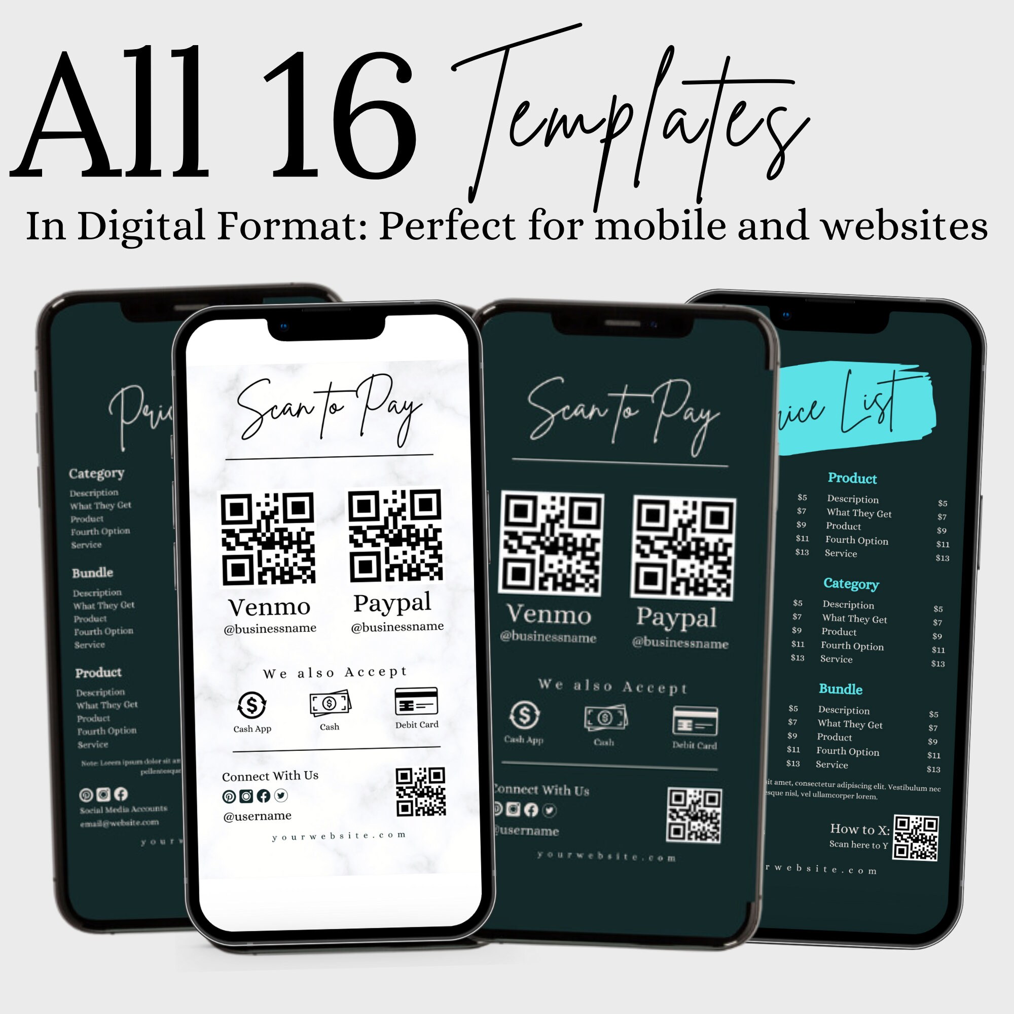 Price List Template Canva, Editable Price List Template, Beauty Salon ...