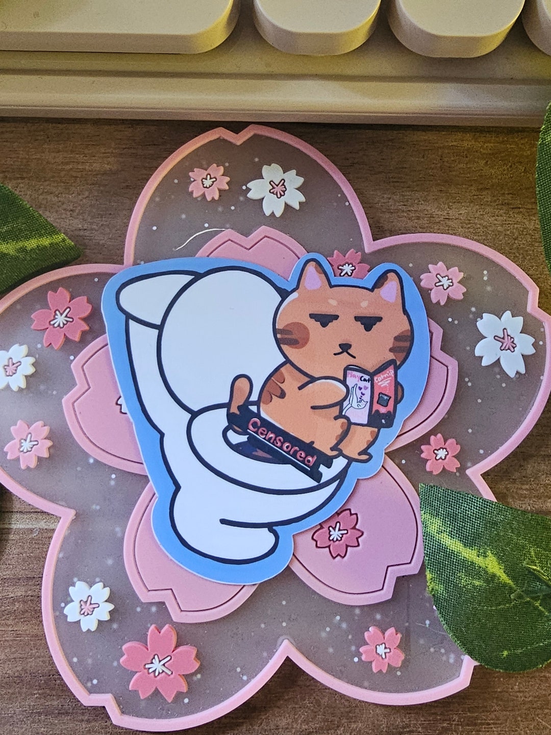 Funny Cat Pooping Sticker - Etsy