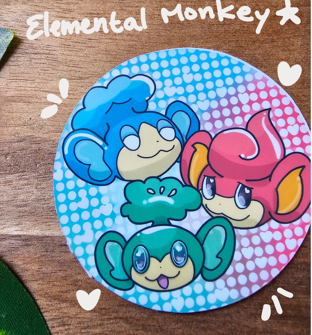 Elemental Monkeys Pokemon Sticker - Etsy