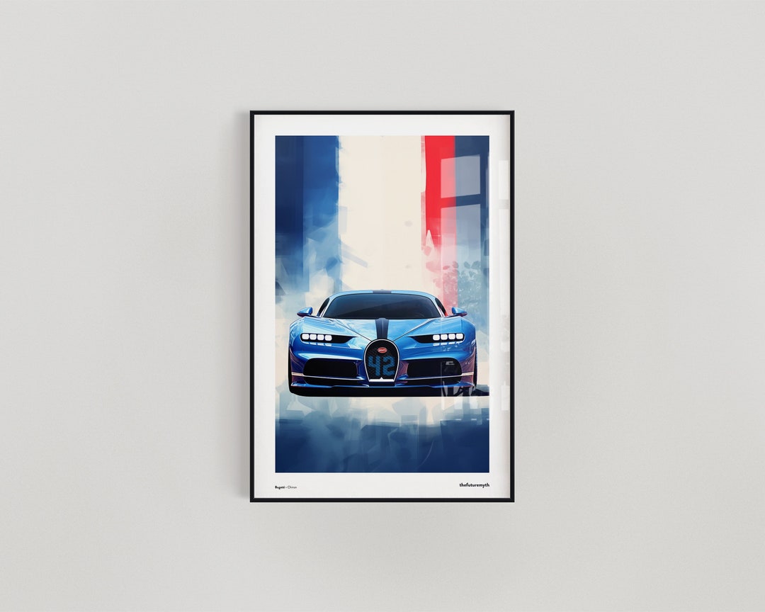 Bugatti Chiron Car Poster French Bugatti Poster, Car Print, Modern Art ...