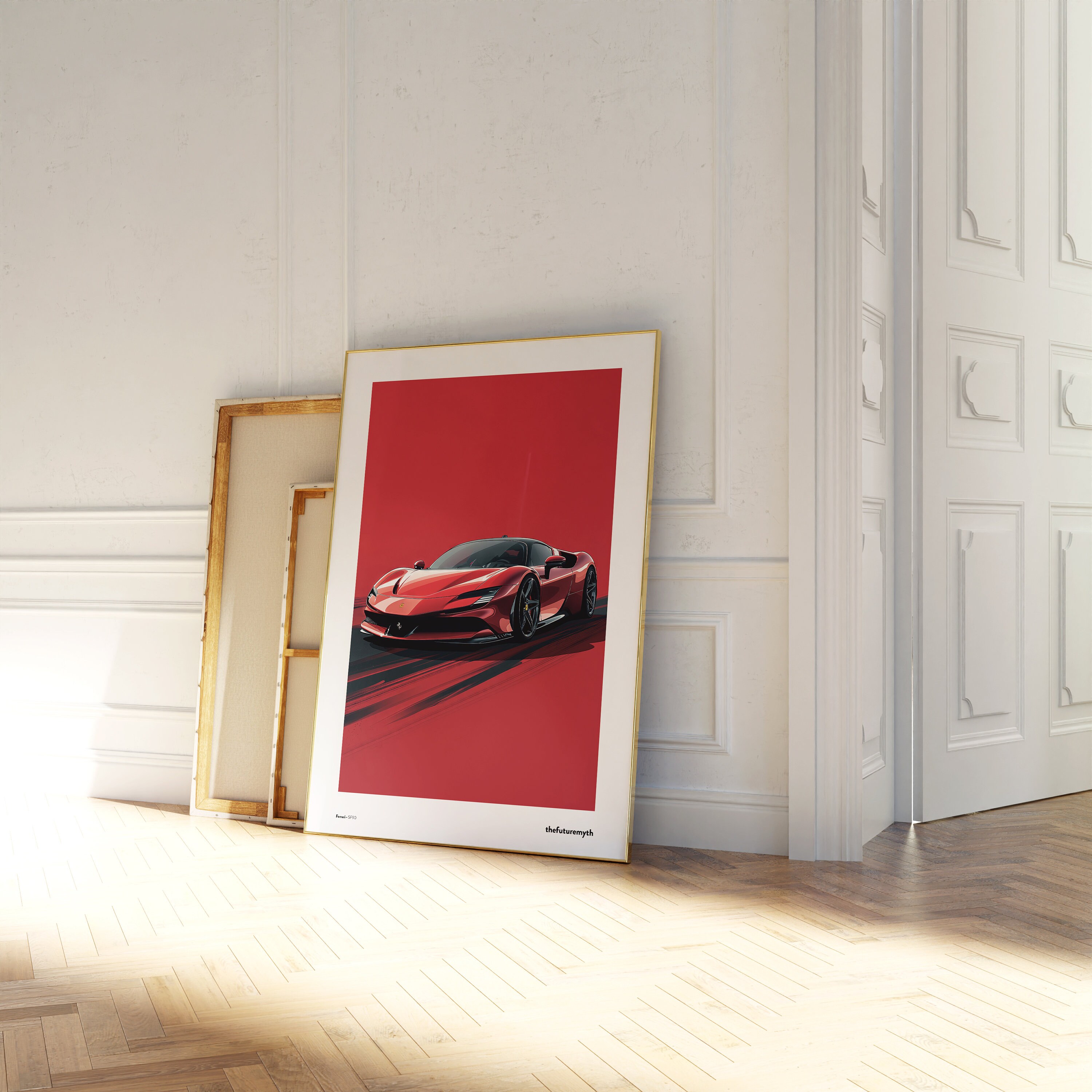 Ferrari SF90, Ferrari Poster, Car Print, Modern Art, Home Decor ...
