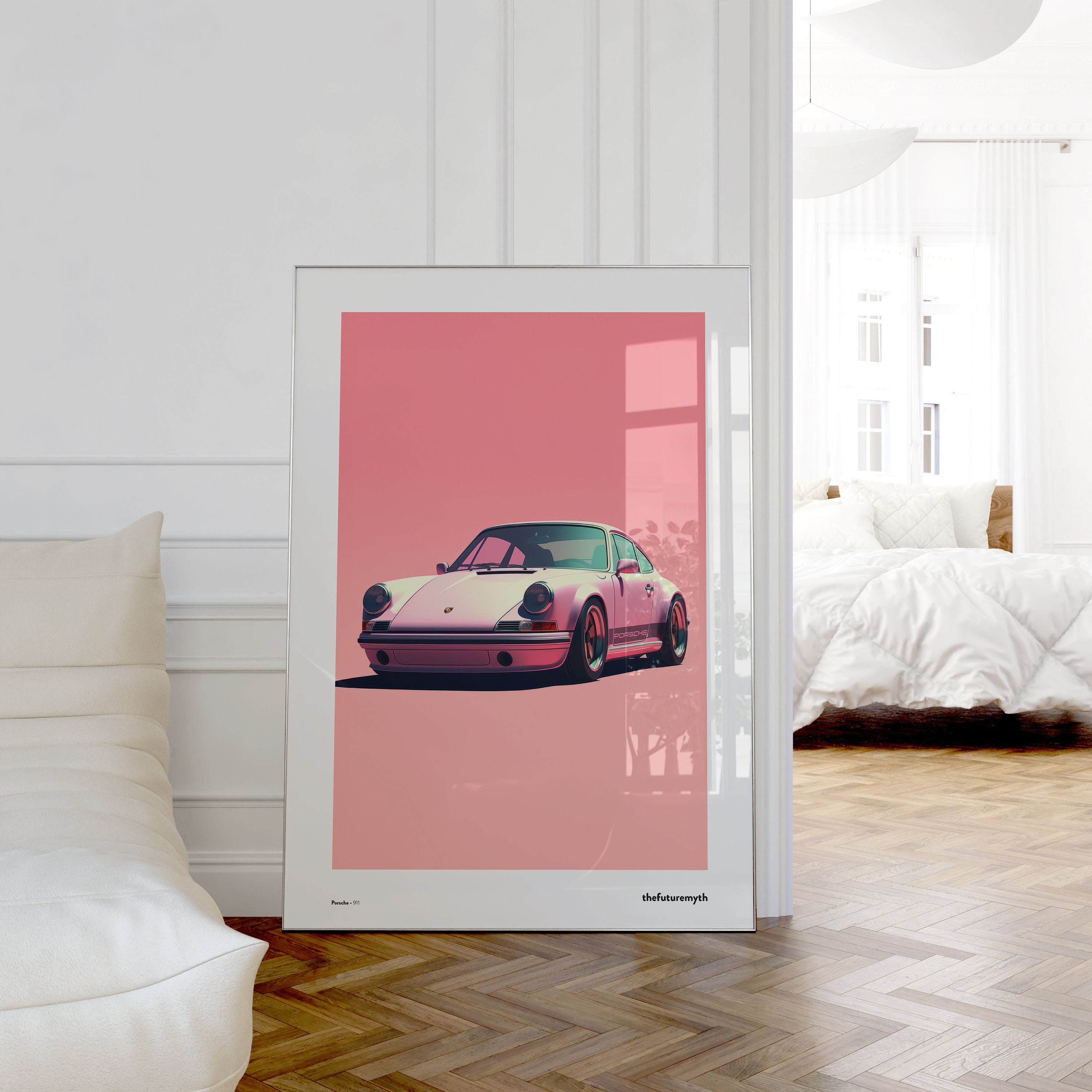 Pink Porsche 911 Print Porsche Poster Pink Wall Art Car Poster Gift for ...
