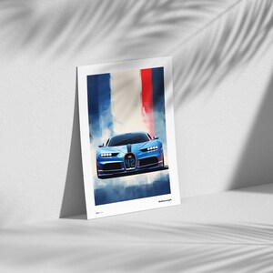 Bugatti Chiron Car Poster French Bugatti Poster Car Print Modern Art ...