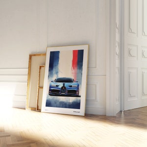 Bugatti Chiron Car Poster French Bugatti Poster Car Print Modern Art ...