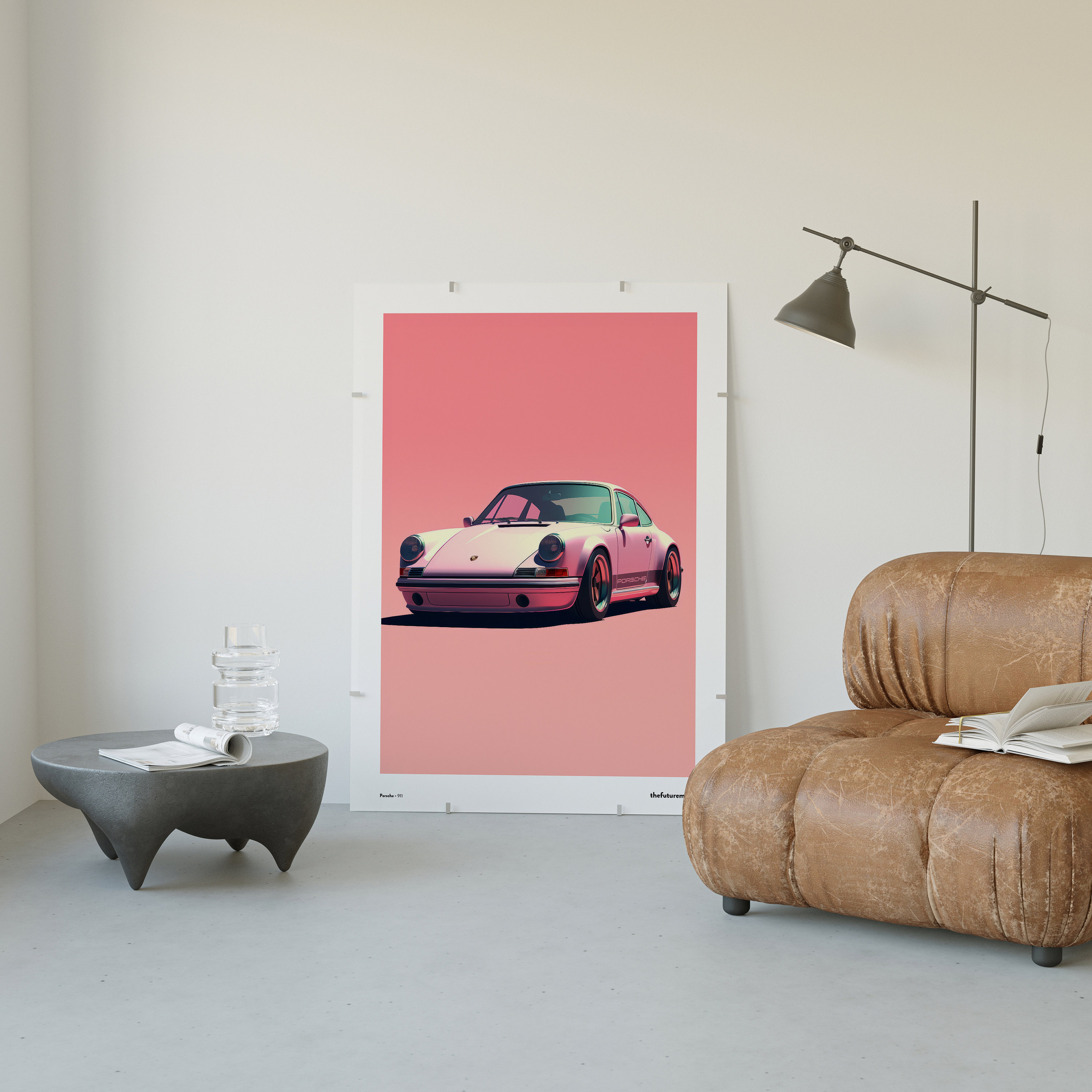 Pink Porsche 911 Print Porsche Poster Pink Wall Art Car Poster Gift for ...