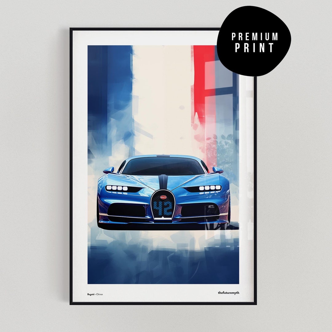 Bugatti Chiron Car Poster French Bugatti Poster Car Print Modern Art ...