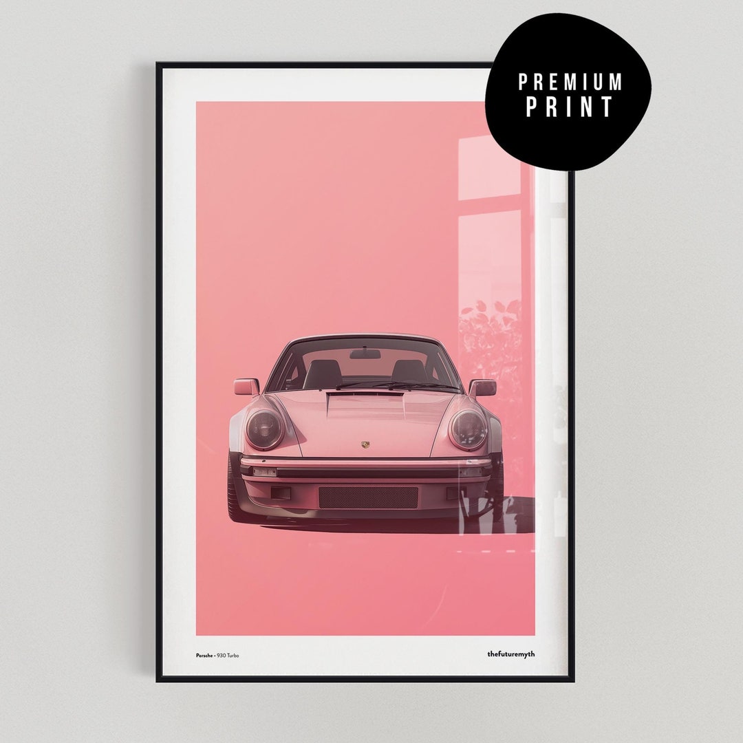 Porsche Poster Pink Porsche 930 Turbo Car Print Pink Wall Art ...