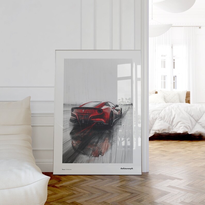 Ferrari F12 Berlinetta Ferrari Poster Car Print Modern Art Home Decor ...