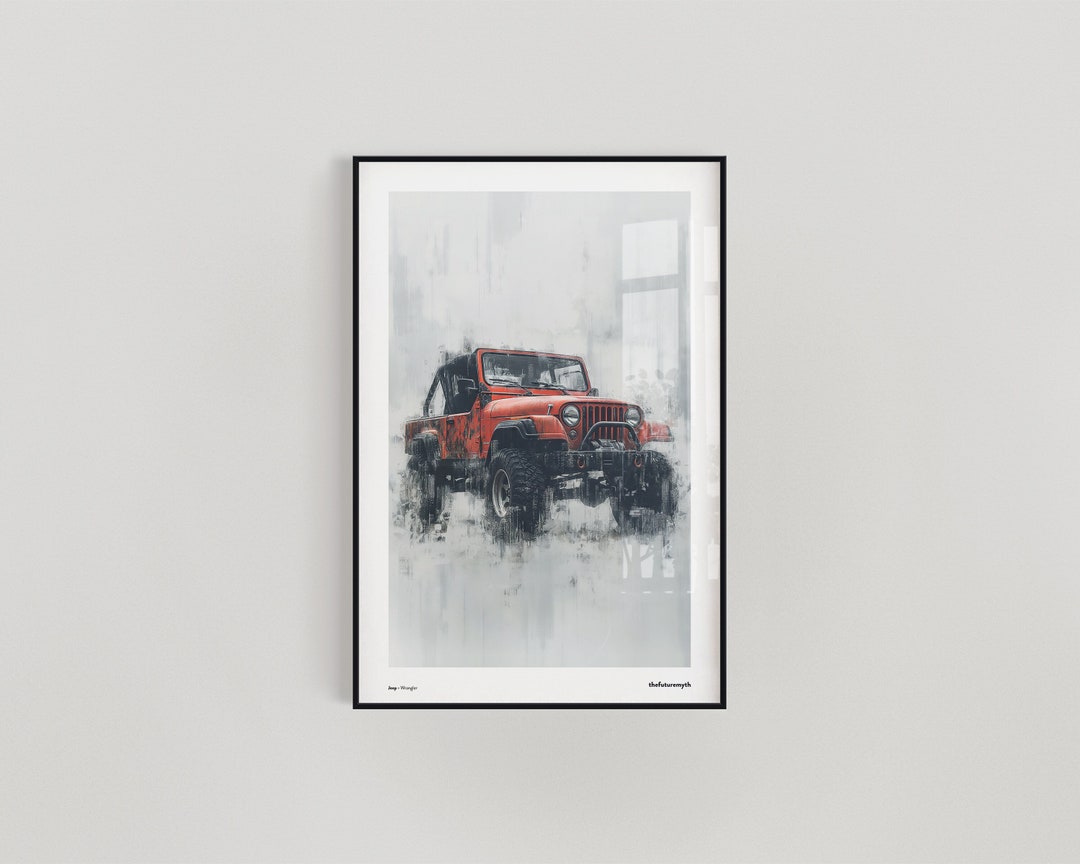 Jeep Wrangler Poster Jeep Poster Car Print Wrangler Print Home Decor ...