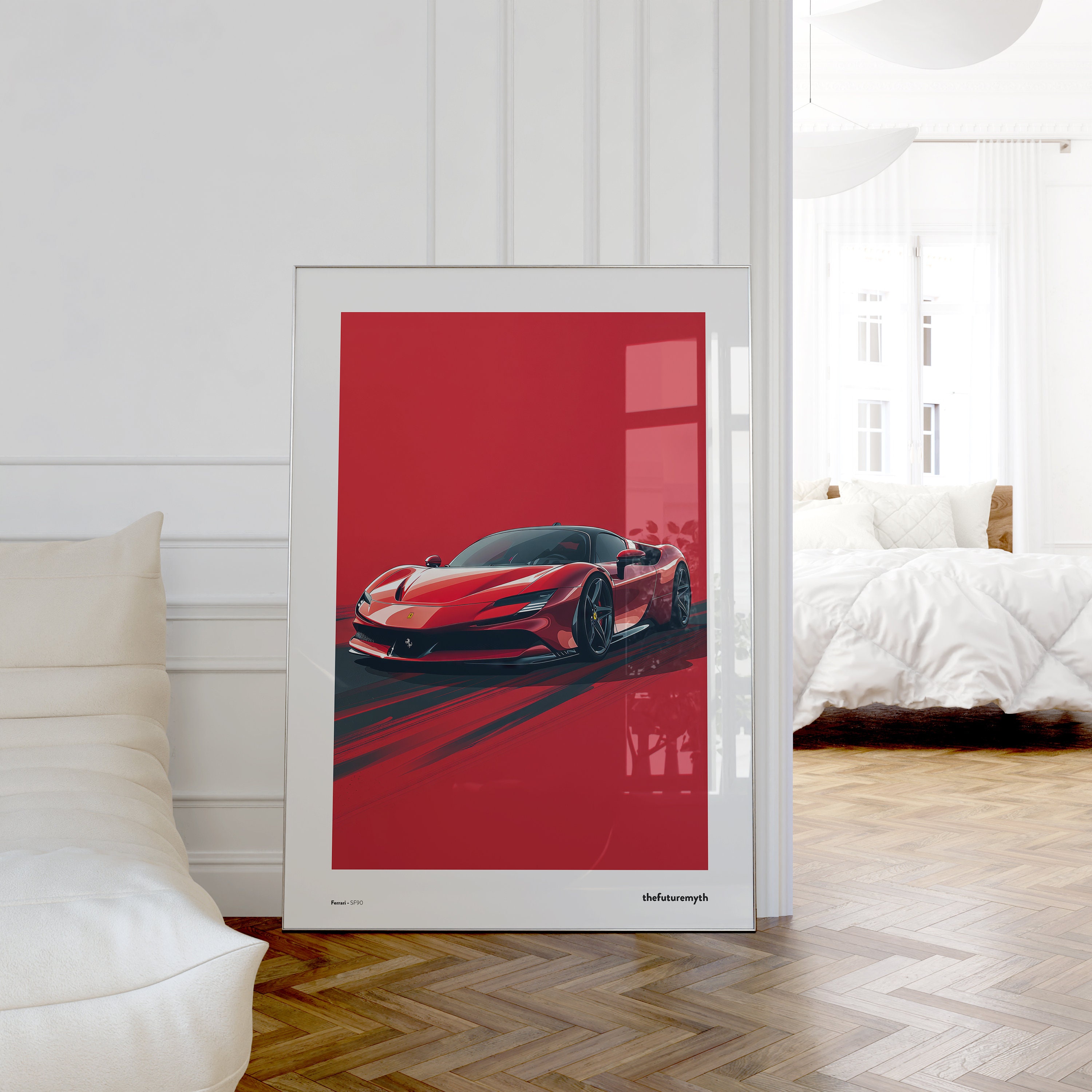 Ferrari SF90, Ferrari Poster, Car Print, Modern Art, Home Decor ...
