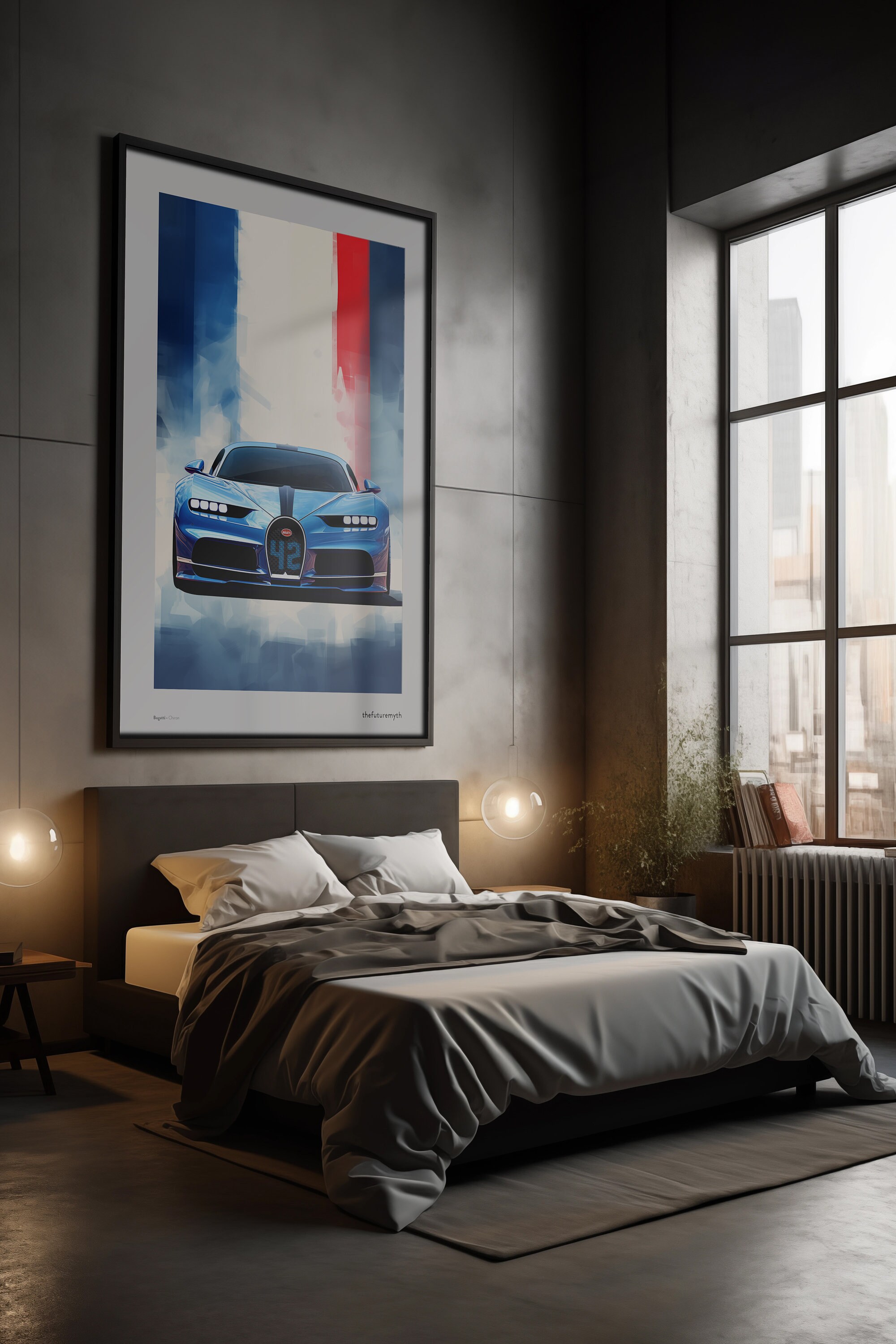 Bugatti Chiron Car Poster French Bugatti Poster Car Print Modern Art ...