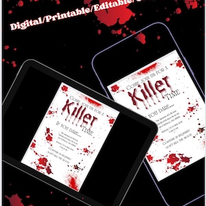 Editable Killer Time Party Invite - Etsy