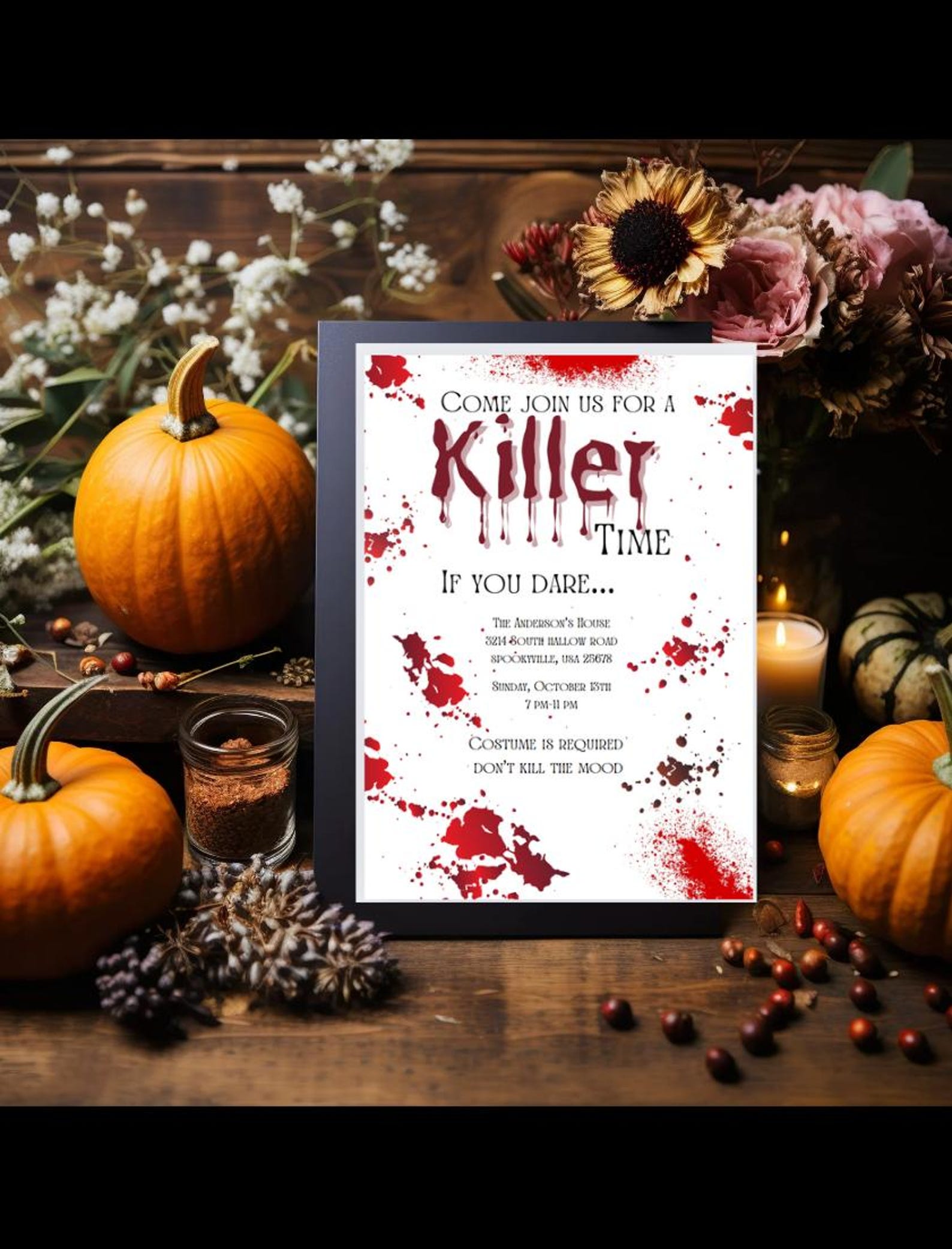 Editable Killer Time Party Invite - Etsy