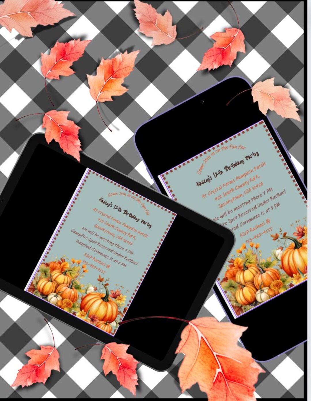 Editable Tween Pumpkin Patch Birthday Invite - Etsy