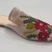 Embroidered Beige Slippers, Pointed Mule, Short Heel Slipper, Hand-made ...